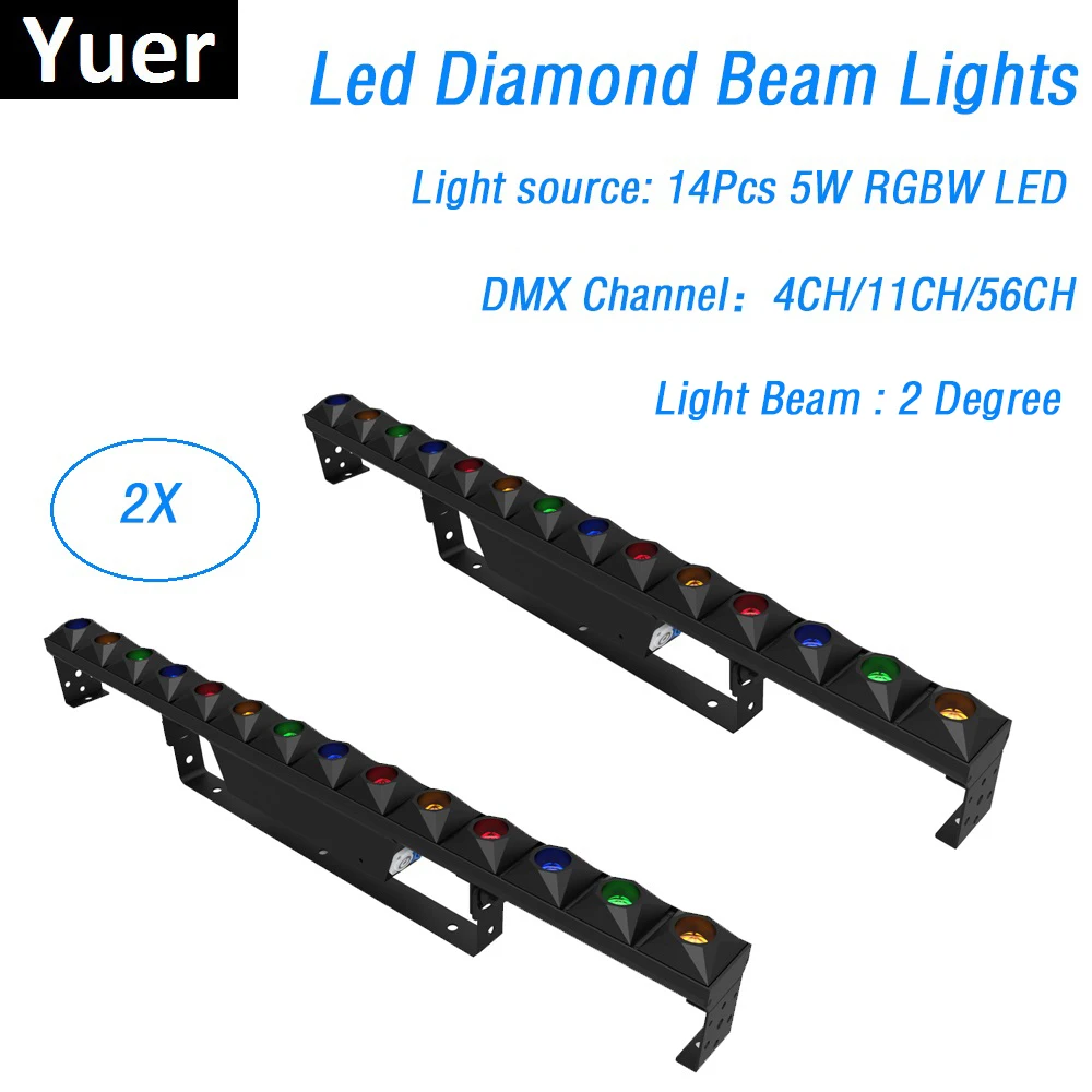 2X Free Shipping 14X5W RGBW 4 Colors LED Diamond Beam Lights DMX LED ...
