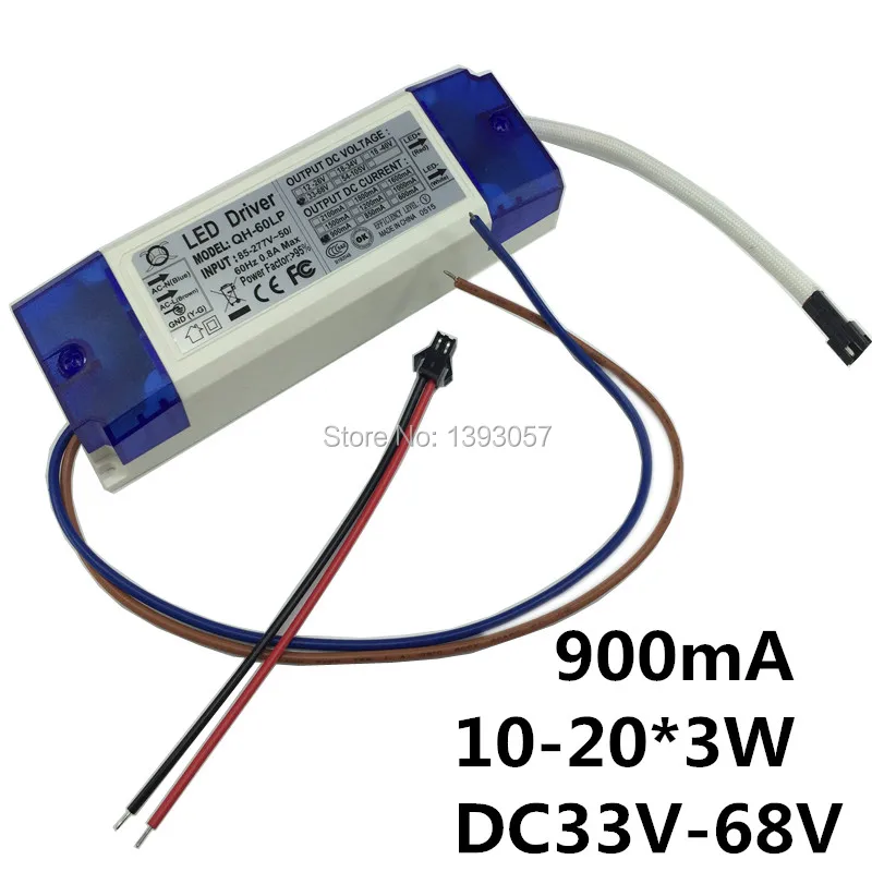 1 Pieces 30W 40W 50W 60W 10 20x3W 900mA LED Driver DC33 68V High Power ...