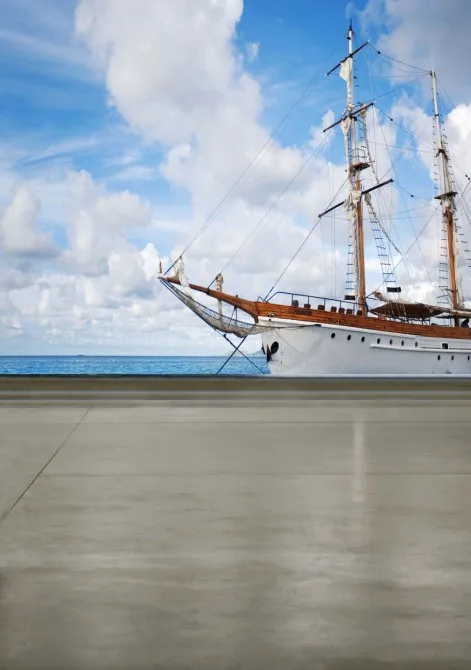 Fundo Ship Sailing Clouds3D Baby Photography Backdrop Background Lk ...