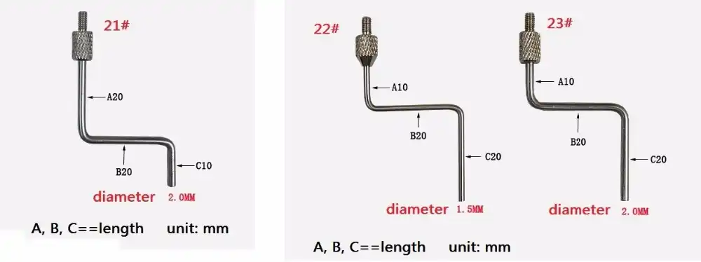 3 5pcs M2.5, Dial gauge probe, needle tip probe for dial indicator ...