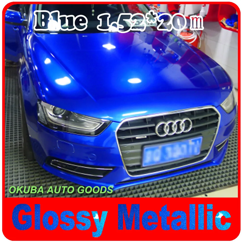 Vinil azul lustroso metálico super do metal do filme do envoltório do ...