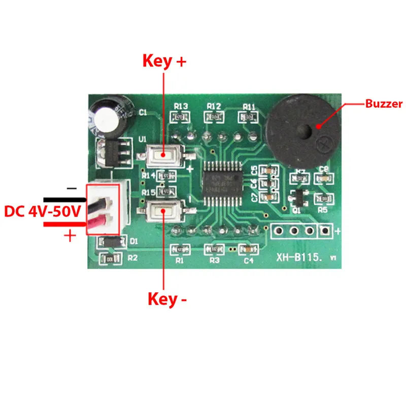 Monday Kids DC 4-50V XH-B115 DC Digital Alarm Voltage Meter High and ...