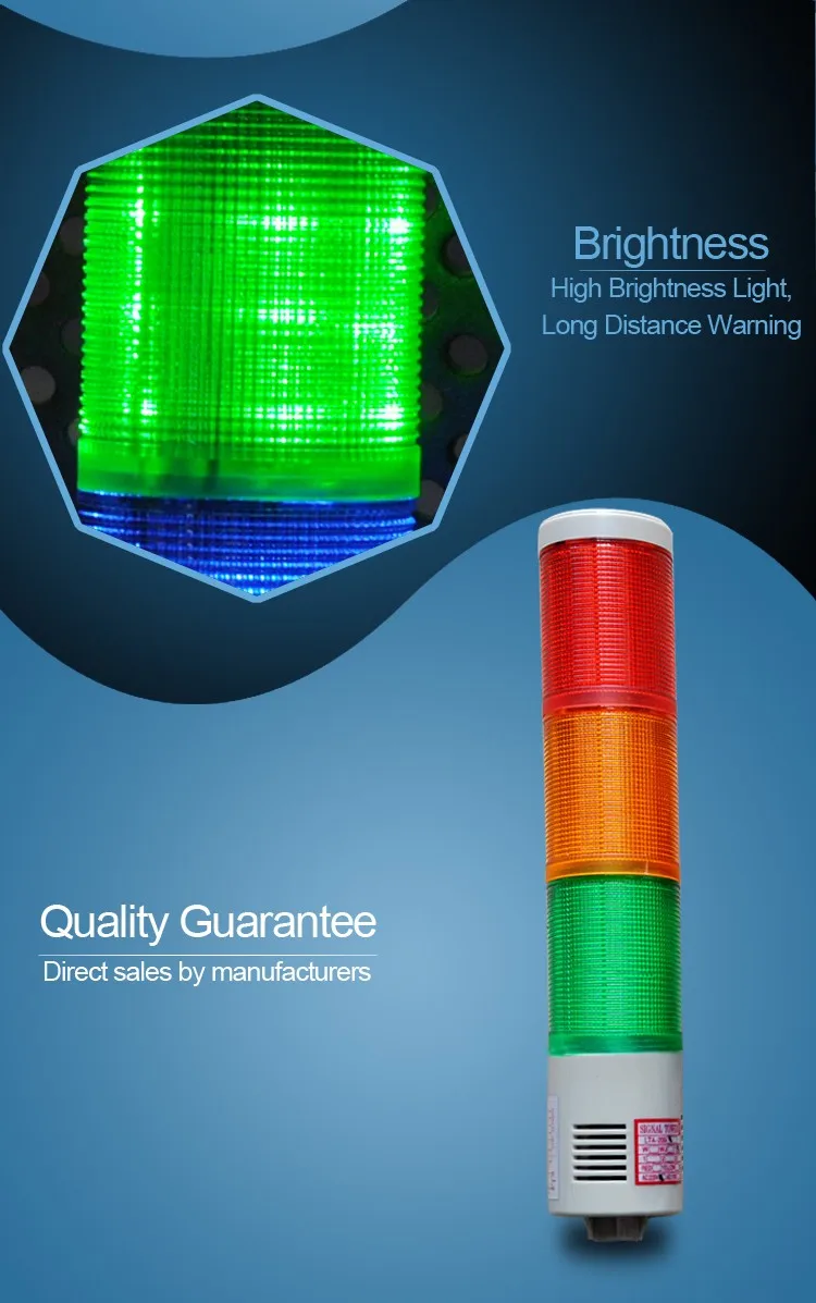 LTA-505J-3 RYG 3 Colors LED Tower Light DC12V/ 24V /AC110V /220V ...