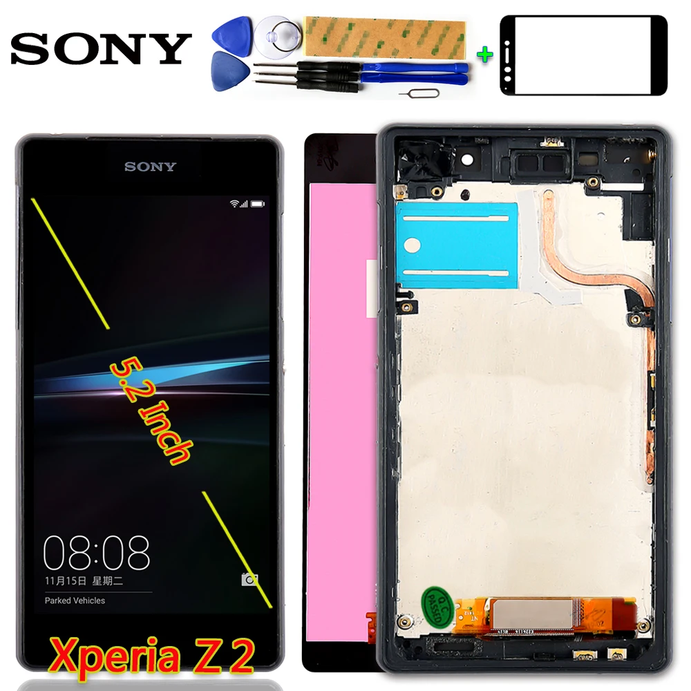 Sony Xperia Z2 5.2 inch LCD display 1920*1080 Touch Screen Digitizer Sensor D6502 D6503 D6543 ...