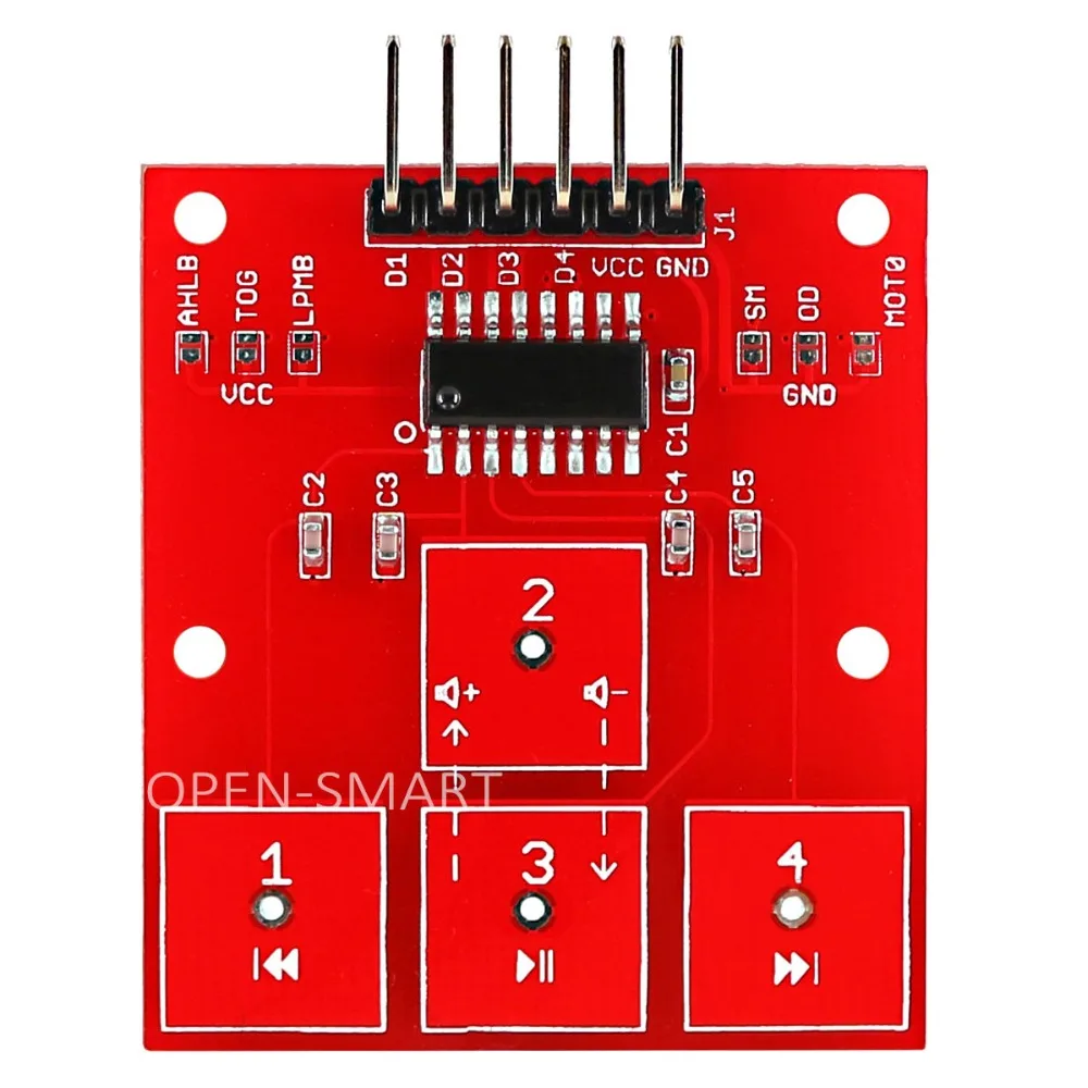 Open-smart 4 Channel Touch Sensor 4 Way Control Module High Sensitivity ...