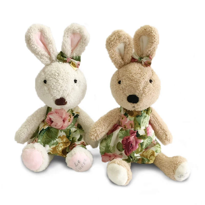 Kawaii-Bunny-Rabbit-Plush-Dolls-Soft-Stuffed-Animals-Floral-Skirt ...
