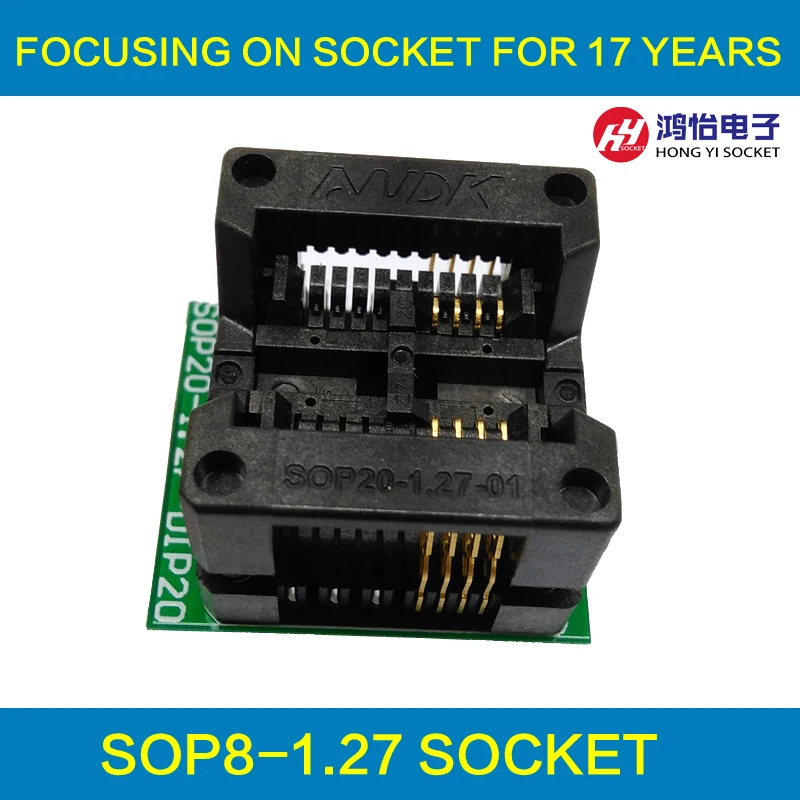 SOP8 SOIC8 SO8 Programming Socket Pin Pitch 1.27mm IC Body Width 5.4mm ...