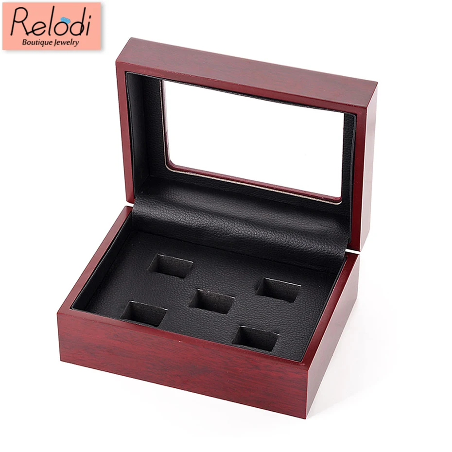 1 7 Holes Standing Wooden Box in Championship Rings Packaging & Display ...