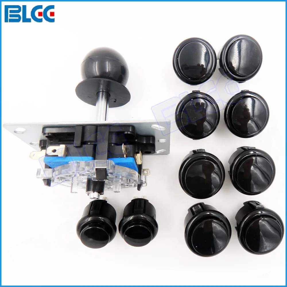 Arcade Joystick Button Kit with 8 Way Arcade Games Stick 24/30mm Push ...