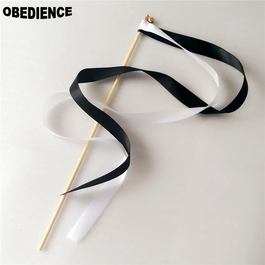 OBEDIENCE Just Married Party Christmas Wedding Ribbon Stick/Black White ...