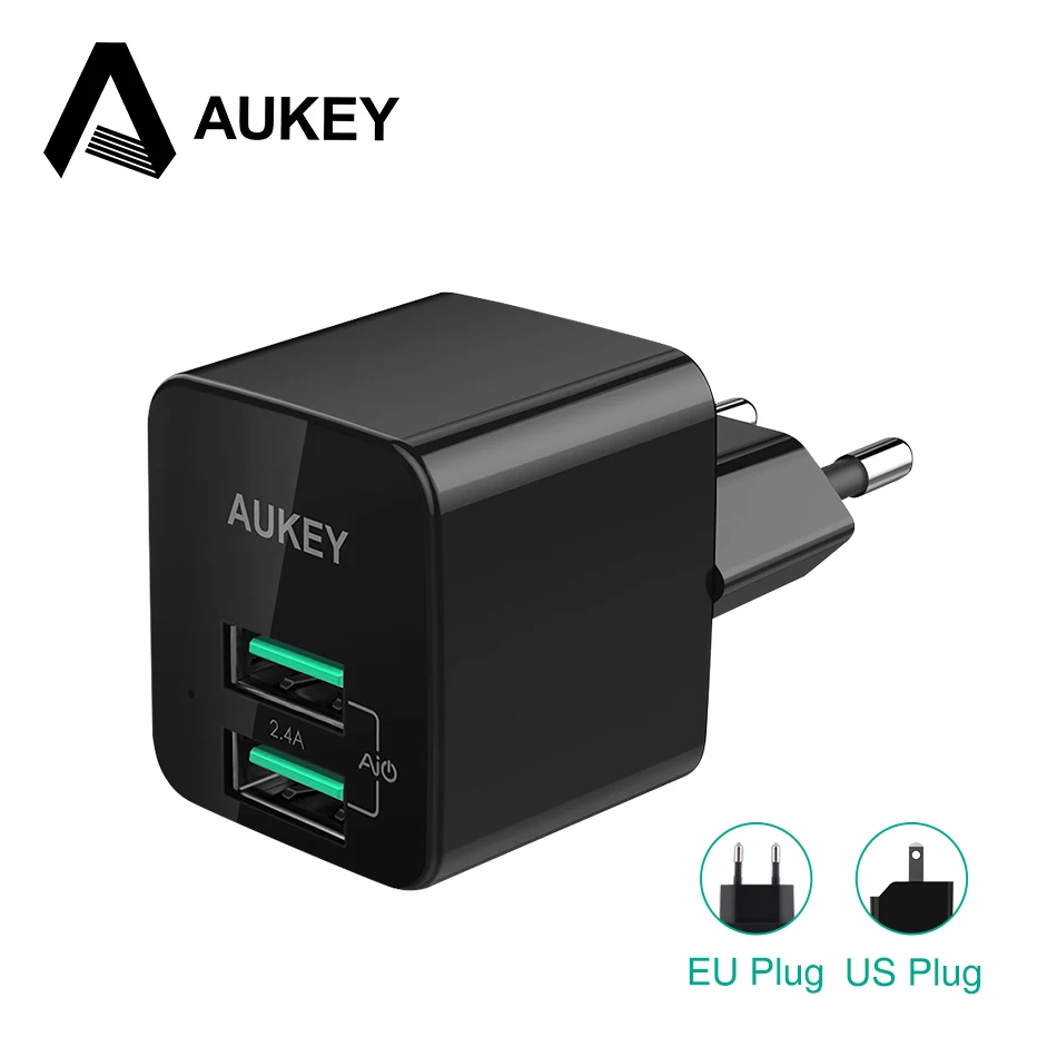 AUKEY Ultra Mini Snelle USB Charger 2.4A Universele Dual USB Lader ...