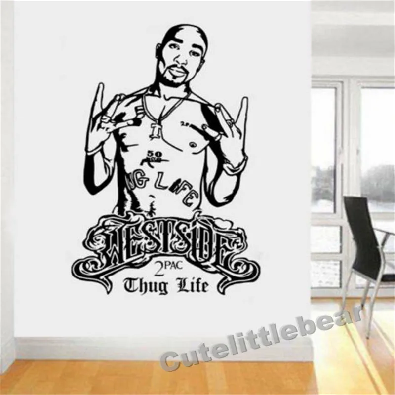 Decals & Skins Laptop Tupac Shakur Thug Life Microphone Rapper 2pac ...