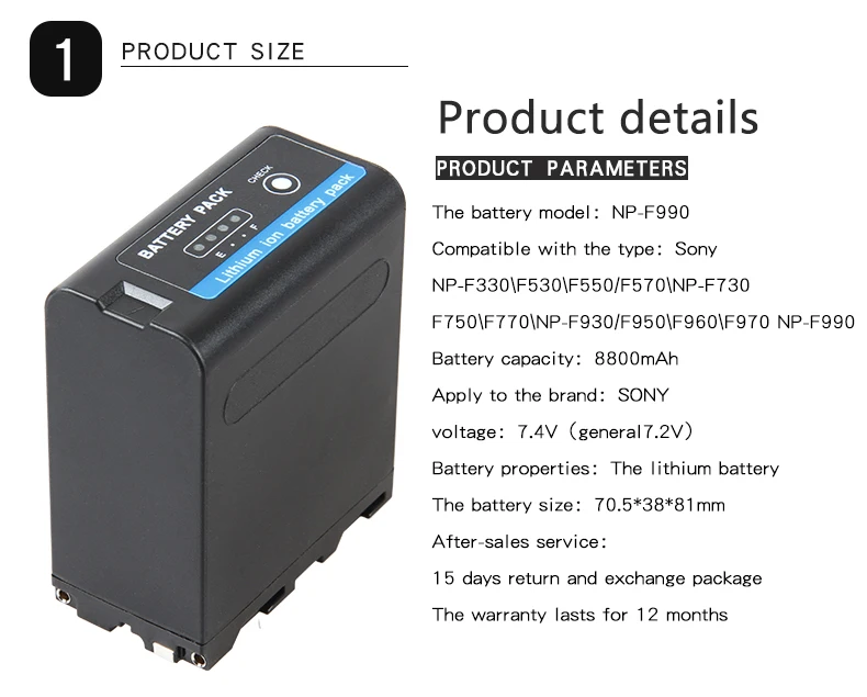 JHTC 8800 мА/ч, NP-F990 NP F990 Камера Батарея для sony видеокамера HXR-MC1500C NEX-EA50 DSR ...