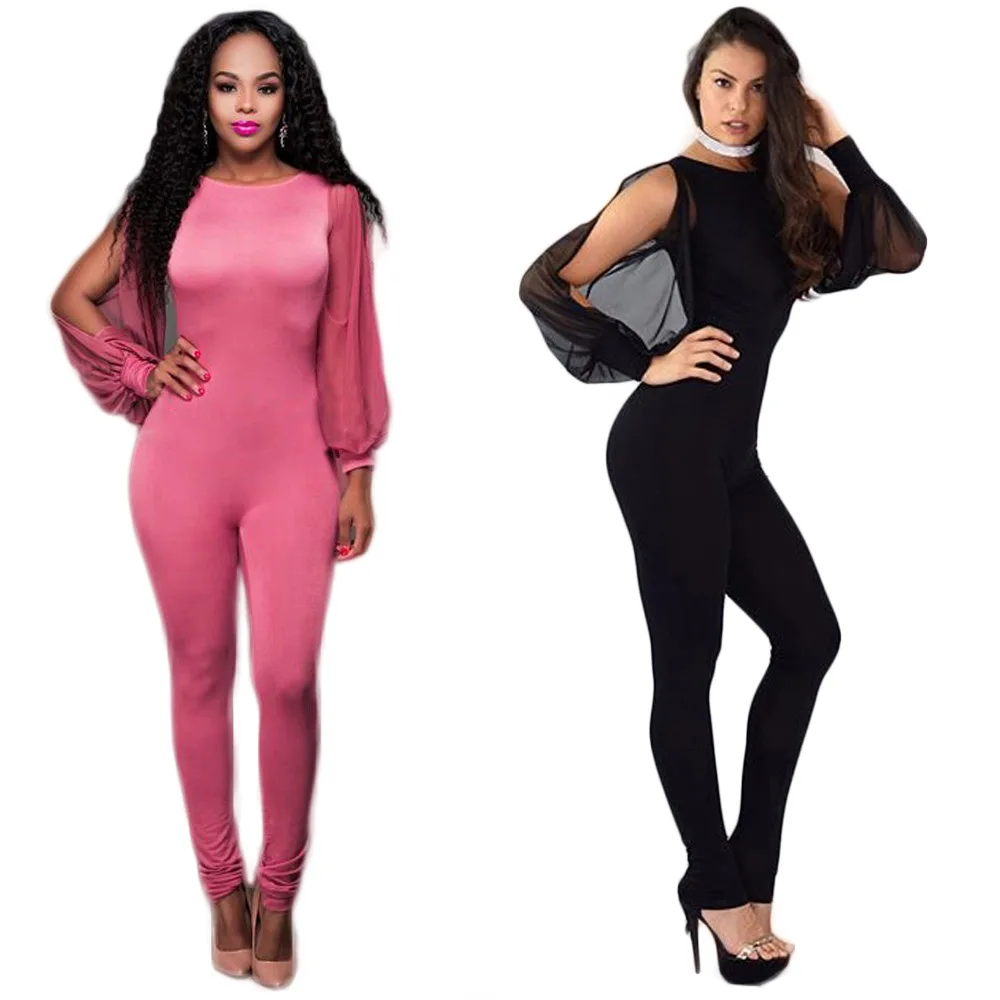 2017 Sexy Mesh Bodysuits Long Sleeve backless Women Jumpsuit|women ...