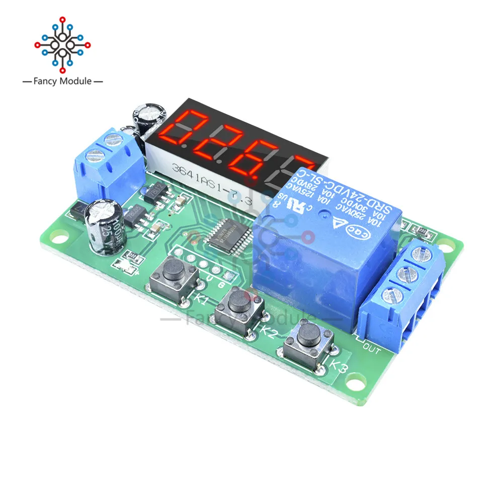 Dc 24v Led Display Digital Delay Timer Control Switch Relay Module Plc Automation 3 Button 4