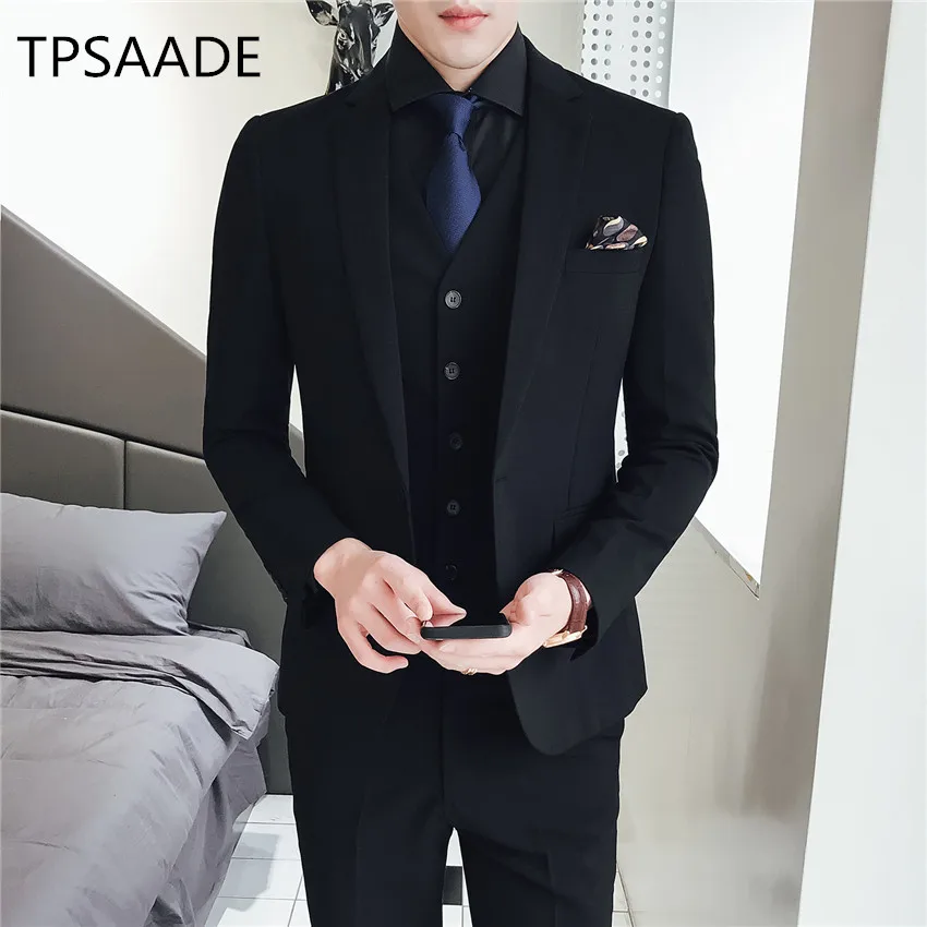 TPSAADE ropa Formal para hombre, traje negro ajustado y elegante ...
