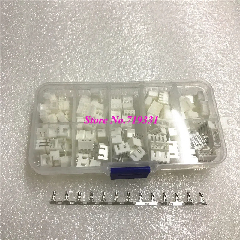 60 Kit in box XH 2.54mm Pitch 2/3/4 pin Male & Female Right Angle ...
