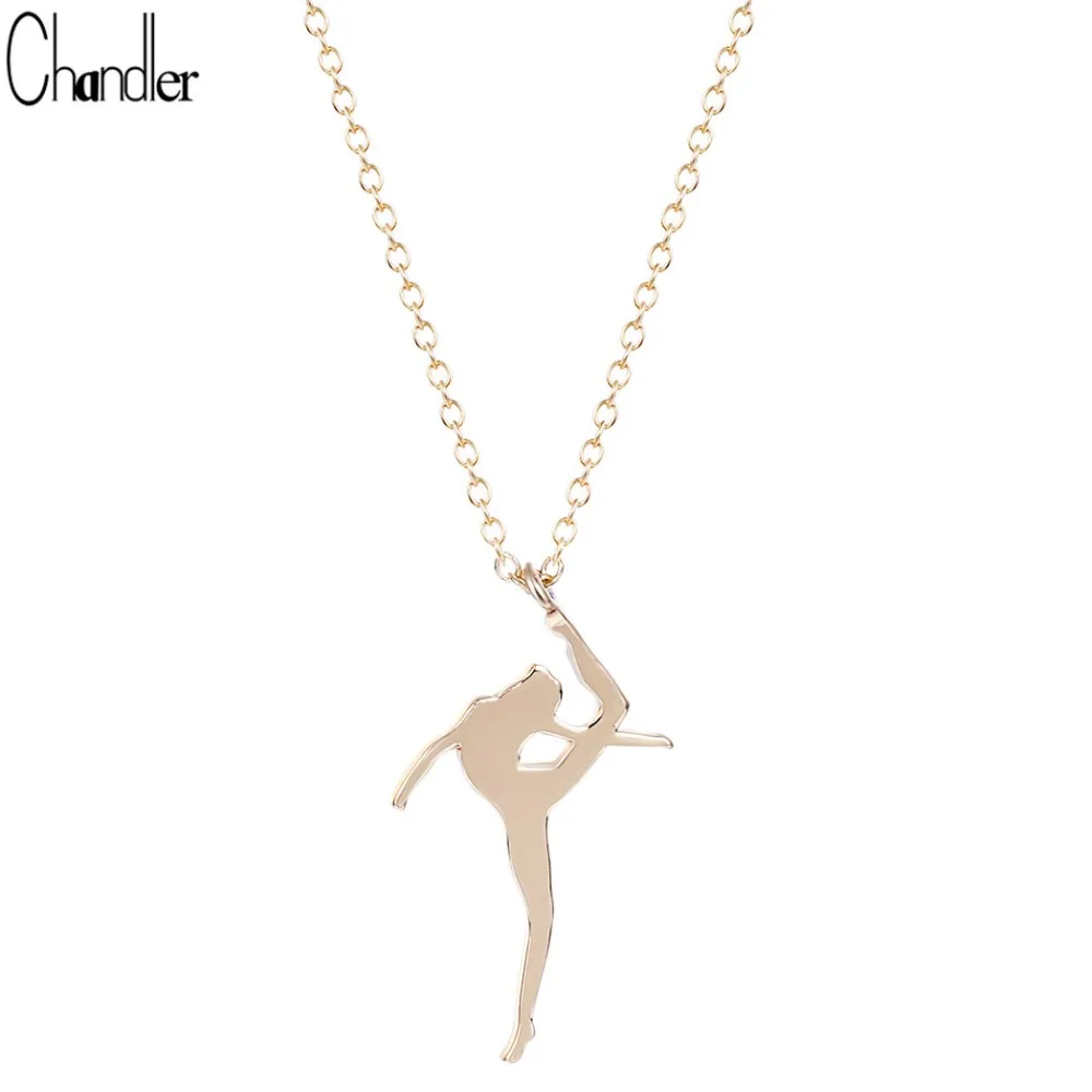 Gold-Plated-Ballet-Dancing-Dancer-Pendant-Necklace-For-Women-Clavicle ...