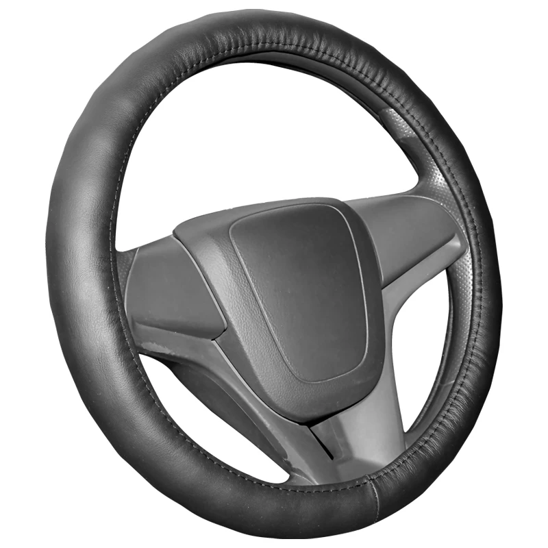 Top Layer Leather Steering Wheel Cover Universal 14 Inch 15 Inch