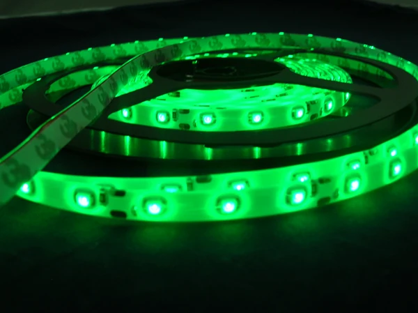 5m 12v 60leds Green Led Strip 3528 Smd Green Color Tape Light White Pcb ...