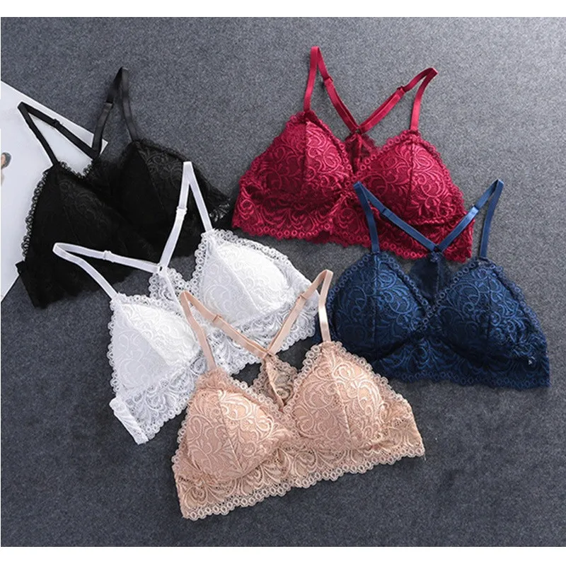 2018 Bras Women's Lace Bra Mesh Bralette Lingerie Female Seamless ...
