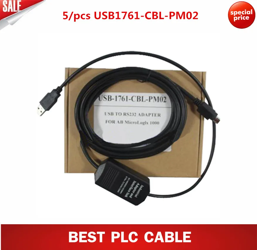 5/pcs USB 1761 CBL PM02 ABสำหรับM Icro Logixอะแดปเตอร์การเขียนโปรแกรม ...