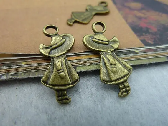 Ancient Bronze Little Red Riding Hood 11* 24mm C2346-1 Diy Accessories ...