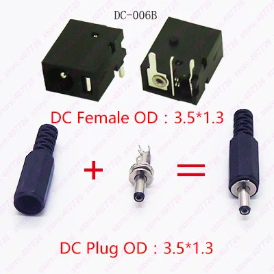 10PCS DC Power Jack DIP 3pin DC Connector Central 1.3*O.D.3.5 Plug ...
