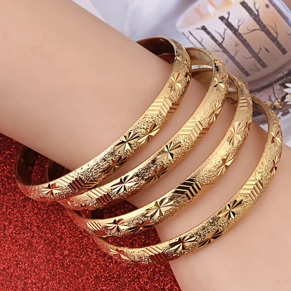 New Gold Color 4PCS Africa Jewelry Ethiopian Bangle&Bracelet Dubai ...