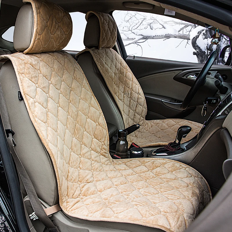 Winter Warm Velvet Car Seat Cover Universal Front Back Seat Cushion Pad