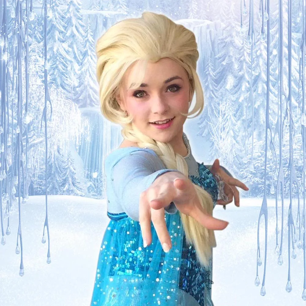 Princess Elsa Wig Ice Queen Costume Elsa Cosplay Halloween Accessories ...