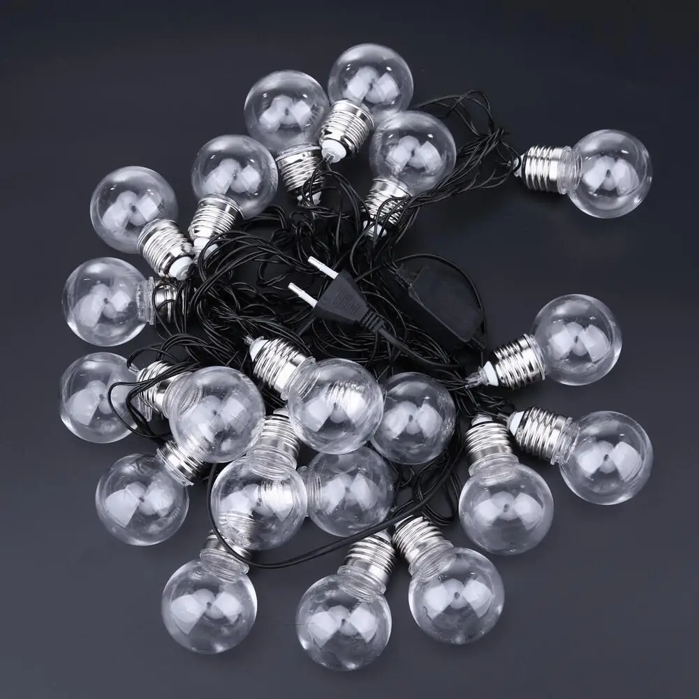20 Led Ball String Lights Clear Globe Bulbs Fairy Garland Lamp Garden ...