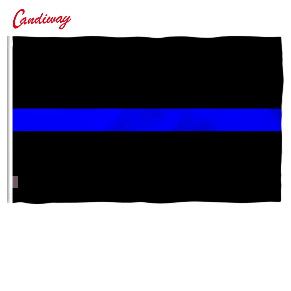 Usa American Flag Thin Blue Line Police Garden Flag Police 3x5 Foot Law ...