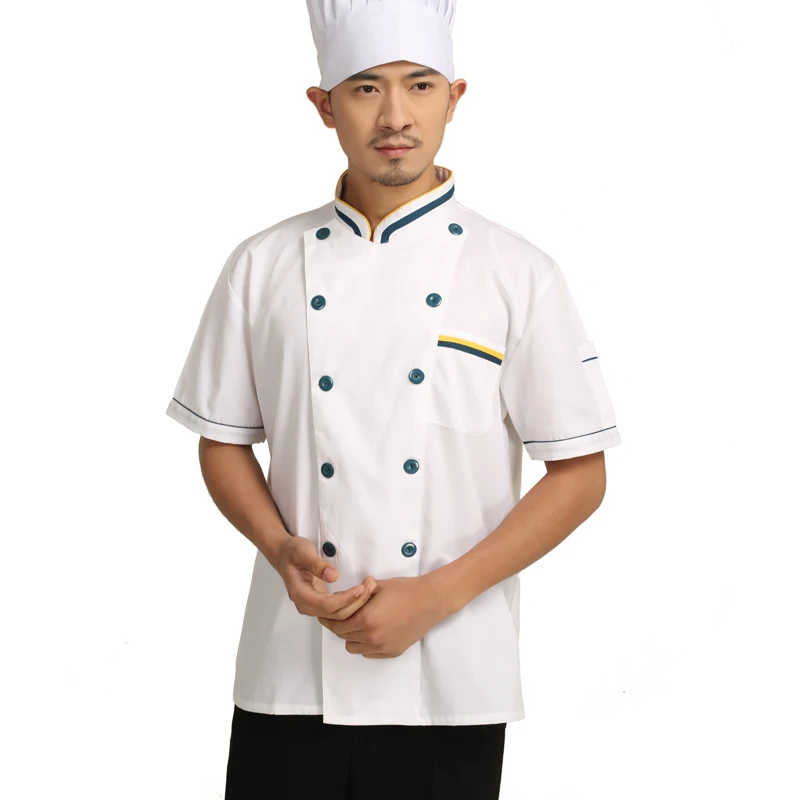 Hotel Chef Costume Short Sleeve Summer Male Chef Workwear Summer ...
