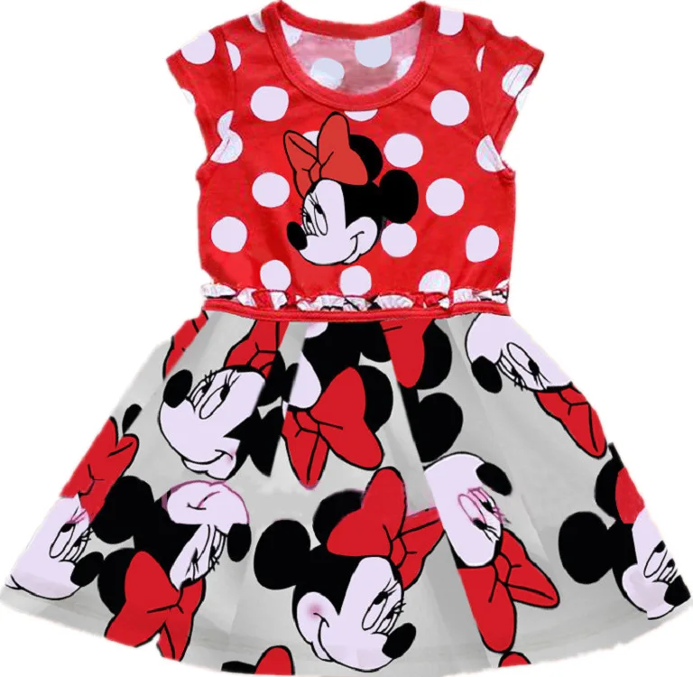 Minnie Mouse Dress Minnie Dresses Girl Cotton Cartoon Dot Summer Dress ...