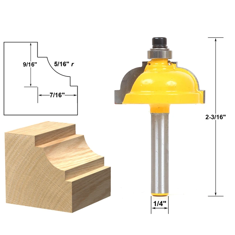 1pcs Classical Cove Edging Router Bit 5/16" Radius 1/4" Shank|bit ...