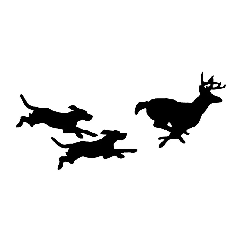 21.5*10CM Dogs Chasing Deer Vinyl Car Sticker Hunting Car Styling Car ...