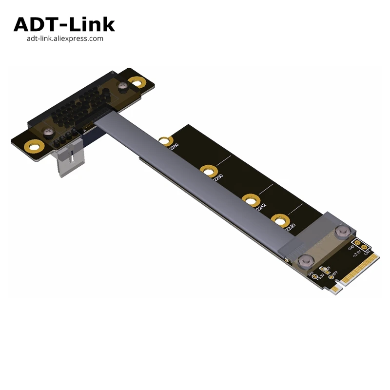 Elbow Riser M.2 NGFF NVMe Adapter key M TO PCI E 3.0 x1 pcie 1x Riser ...