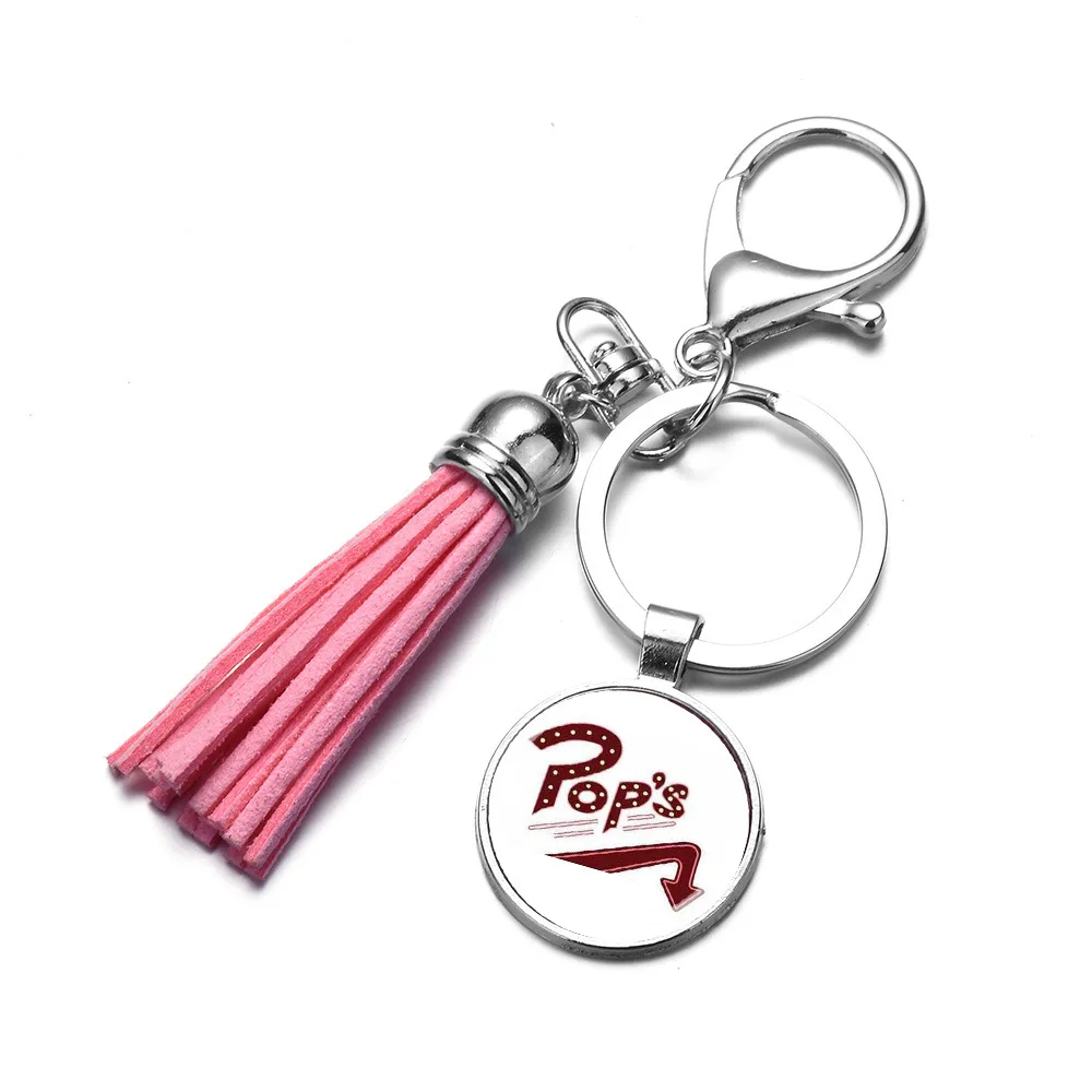 Fancy&Fantasy Glass Cabochon Keychains Pink Tassel Key Ring American TV ...