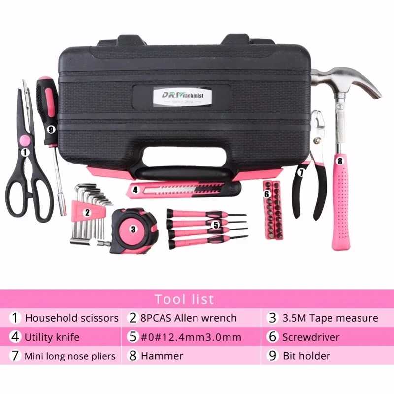 Russia Stock 39pcs Red Easy Hand Tool Set General Household Repair ...