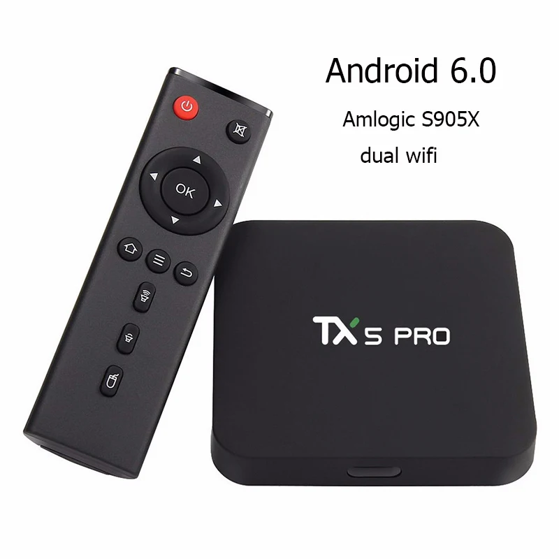 TX5 Pro Android 6.0 Caixa De TV 2G 16G S905X Amlogic Quad Core 2.4G + 5 ...