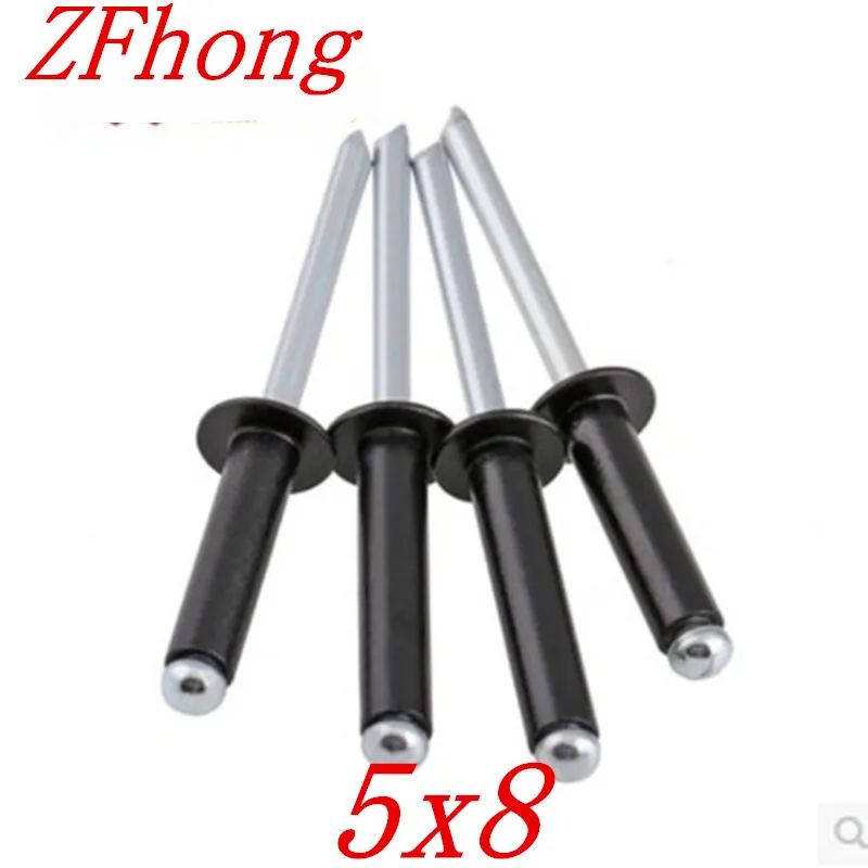 100pcs 5*8 5mm black Aluminum Blind Pop Rivet Rivets Nut Blind Insert ...
