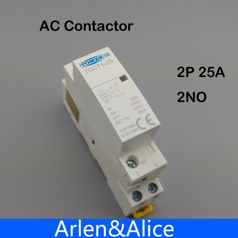 1 pcs TOCT1 2P 25A 220V/230V 50/60HZ Din rail Household ac Modular ...