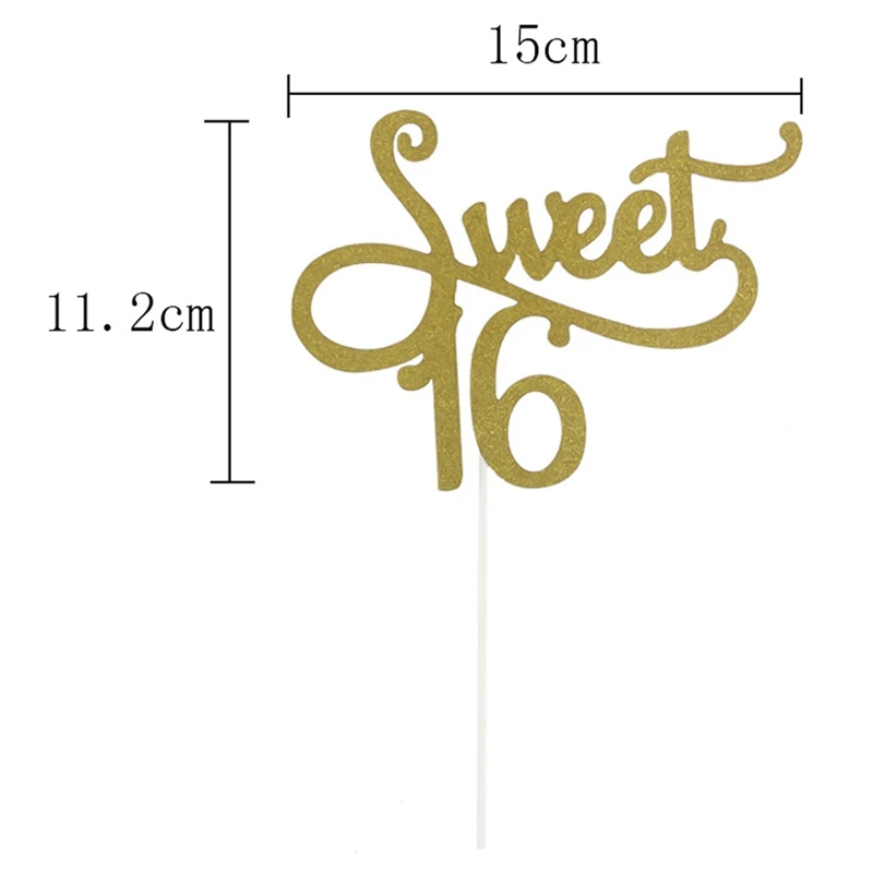 Sweet 16 Gold Monogram Cake Topper Letter Cake Topper 16th Birthday ...