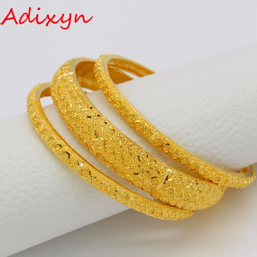 Adixyn 6.3cm/2.5inch Dubai Bangles For Women Gold Color Bracelets ...