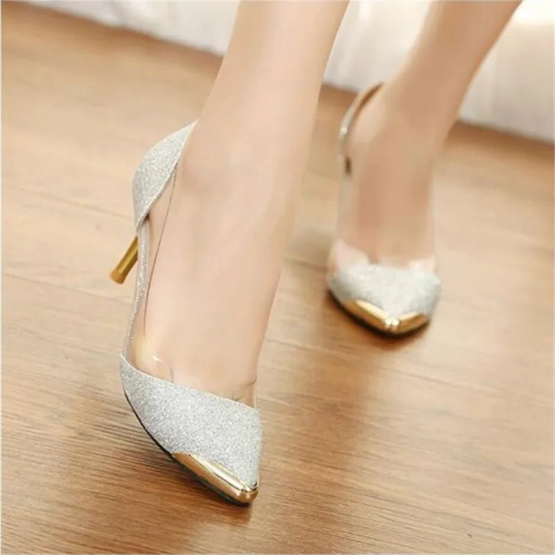 Low Heeled Women Pumps New Sexy Pointed Toe Shallow Mouth Thin Heel ...