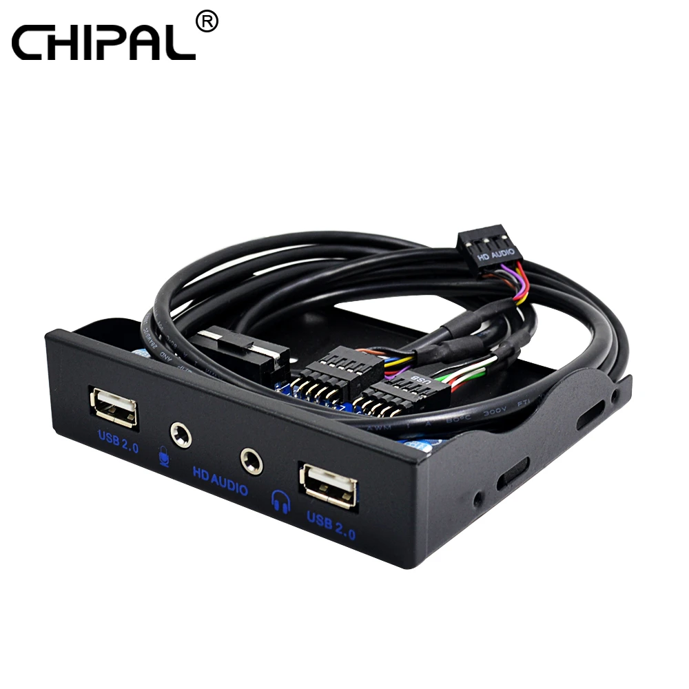 Chipal 20pin 4 Port Usb 2.0 Hub Pc Front Panel Bracket Hd Audio 3.5mm ...