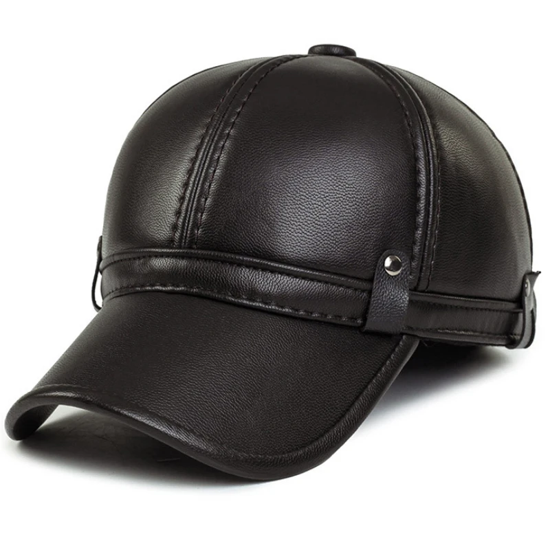 HT1871 Men Baseball Cap Leather Caps for Men Winter Hats for Men Male ...