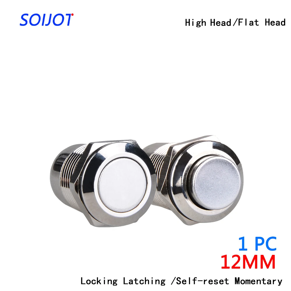 1pc 12mm Metal Button Switch Locking Latching /self-reset Momentary ...