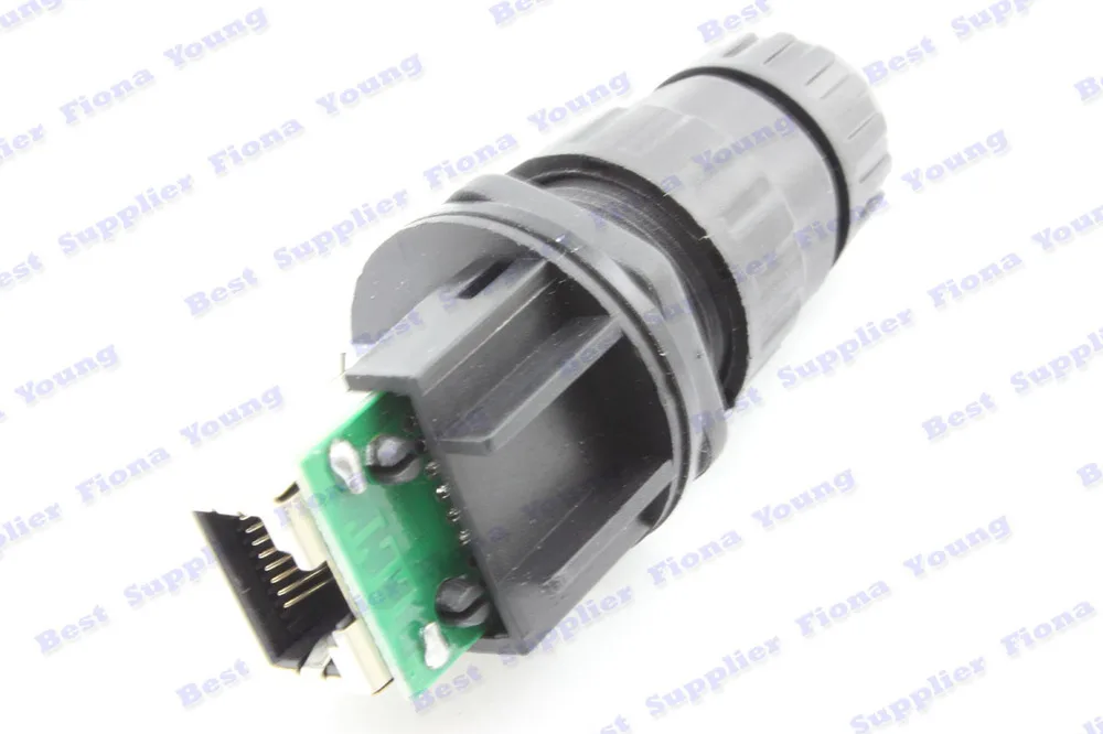 5 pcs\lot Black Straight RJ45 Socket Panel Mount IP68 Waterproof Wire ...